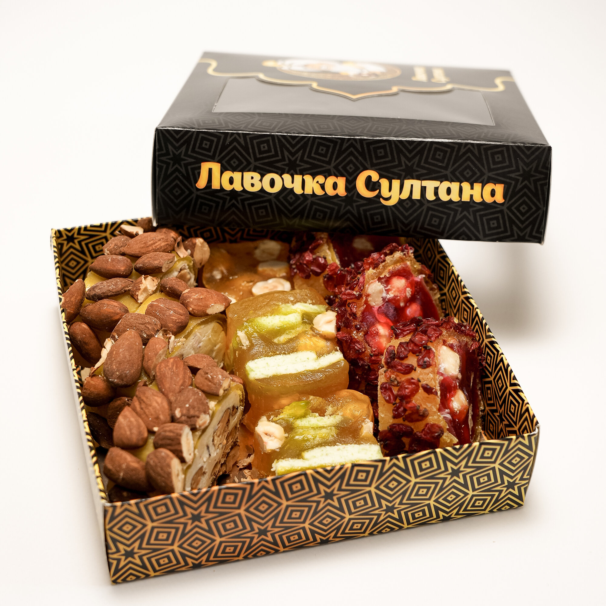 Лукум ассорти султан-фисташки, гранат-инжир, лимон-фрукты 500 гр. Турция