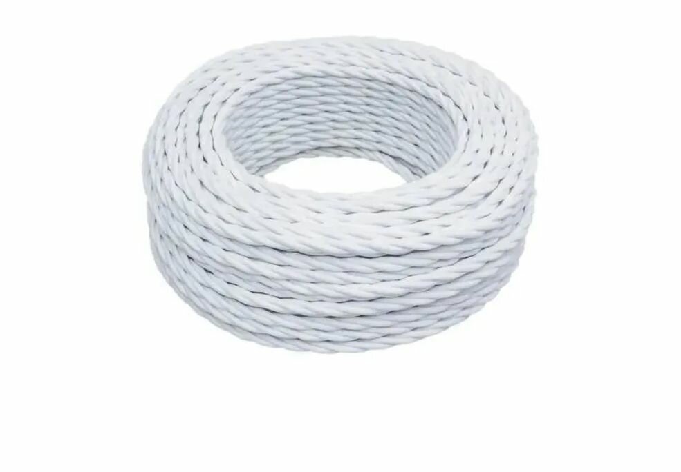 BIRONI белый матовый Витой провод 2*2,5 5м