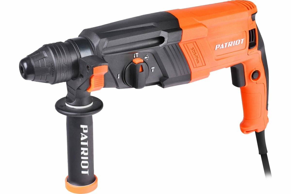 Перфоратор PATRIOT RH 307 SDS+, мощность 1125 Вт, 3.3 Дж, 3 режима работы, макс. диаметр 30 мм, набор буров и долот, глубиномер, кейс 140301369