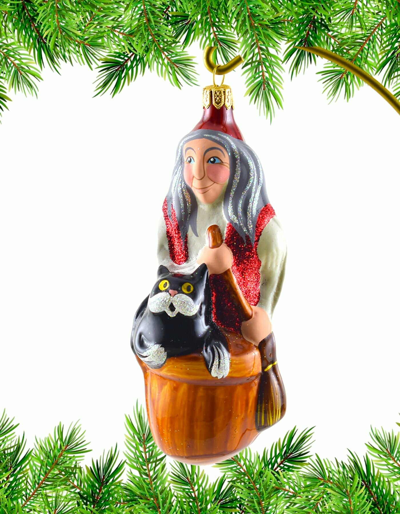 Елочная игрушка Баба яга