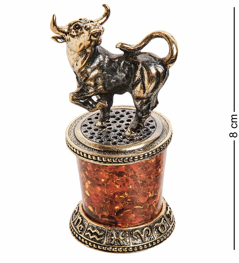 Фигурка 'Знак зодиака-Телец' (латунь, янтарь)