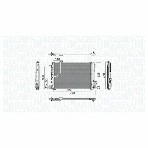Радиатор кондиционера Magneti Marelli 350203755000 для Mercedes C-CLASS C204, S204, W204, CLS C218, X218, E-CLASS A207, C207