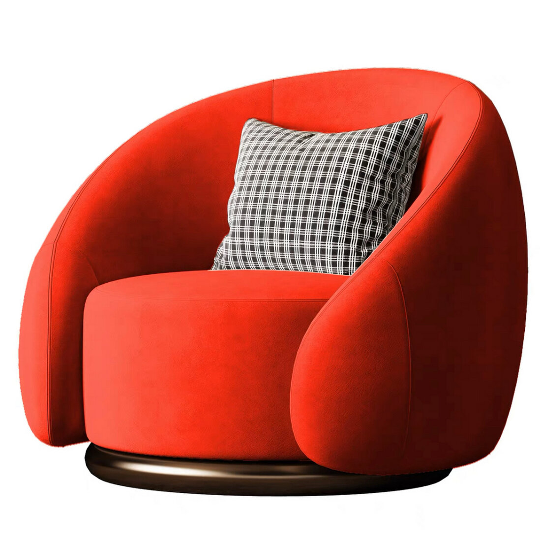 Мягкое крутящееся кресло в стиле Eichholtz Swivel (Красное)