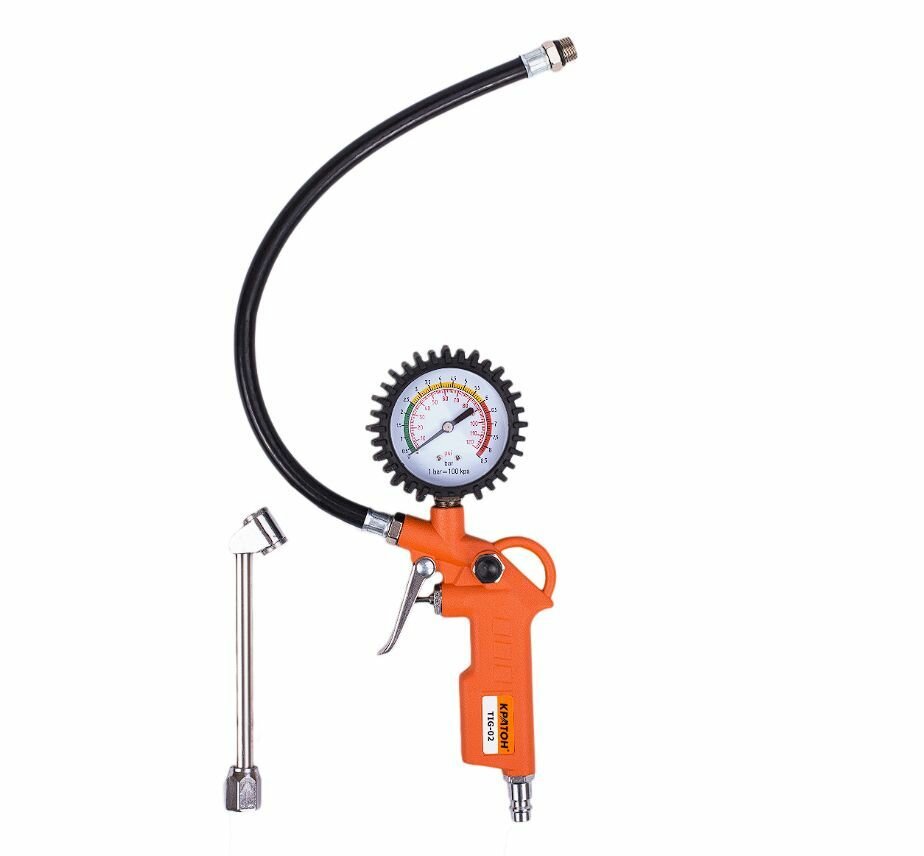 Пистолет для подкачки шин с манометром Кратон TIG-02 30102035