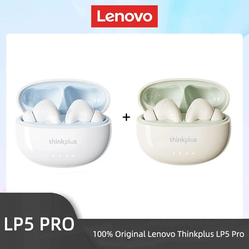Lenovo Thinkplus LP5 Pro Беспроводные наушники, White/Beige