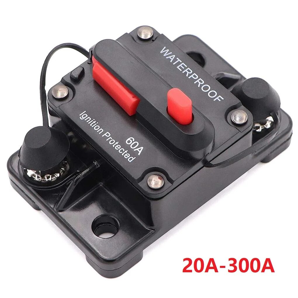 Автоматический выключатель с ручным сбросом для автомобильной аудиосистемы, от 20 до 300 А, Водонепроницаемый морской автоматический выключатель, предохранитель сброса 12-48 В постоянного тока