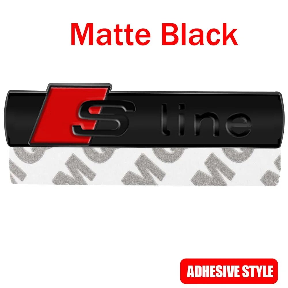 3D Metal SLINE Логотип кузова автомобиля, наклейка на багажник, украшение для Audi A1 A3 A4 A5 A6 A7 A8 Q2 Q3 Q5 Q7 TT S Line S3 S4 S5 S6 RS Matte Black