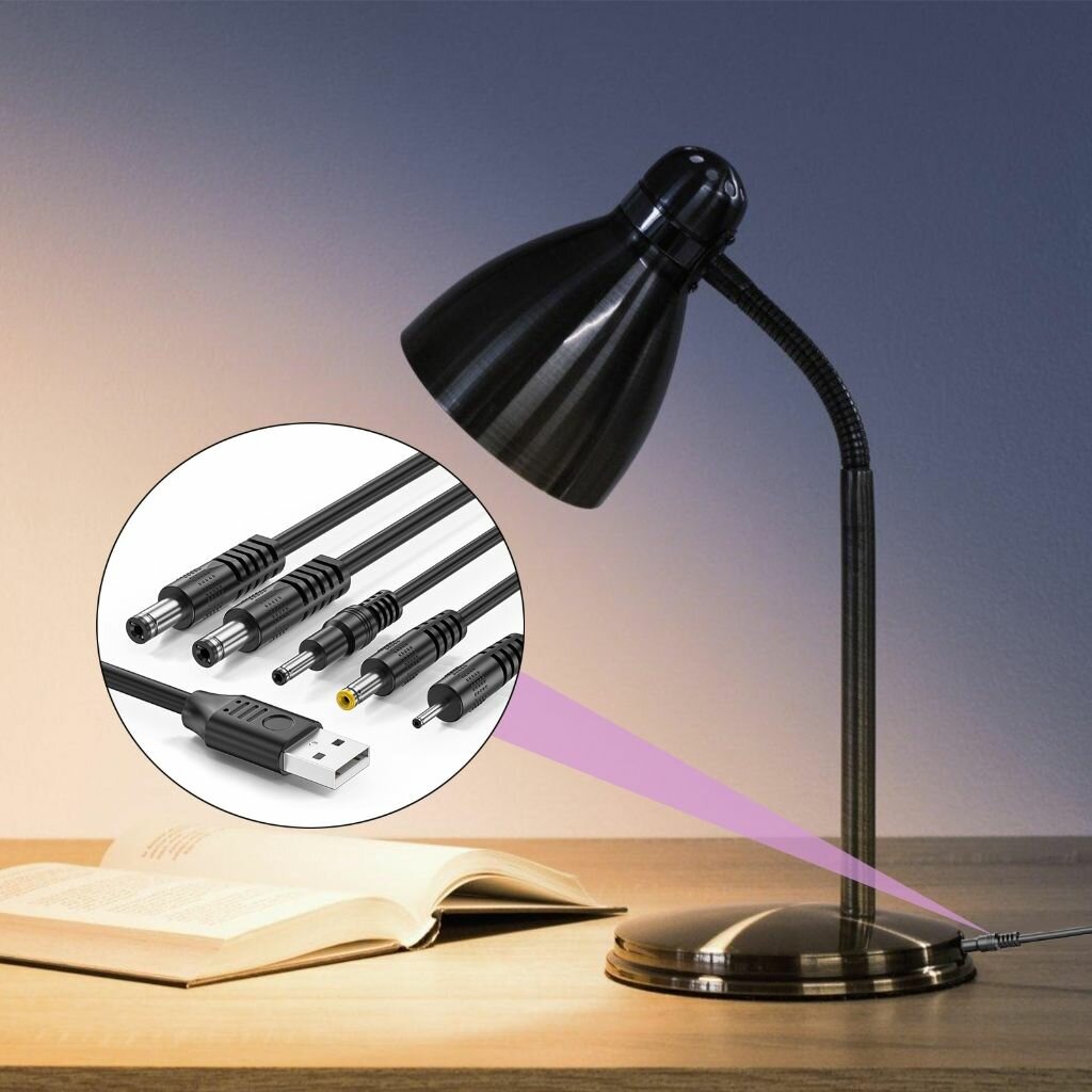 Кабель питания USB-DC5V, шнур для зарядки ламп, вентиляторов, динамиков, маршрутизаторов, разные размеры 5521 5525 35135 4017