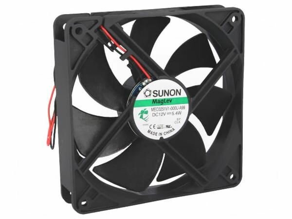 Вентилятор осевой SUNON MEC0251V1-A99, 12В DC, 120x120x25мм, подшипник Vapo, поток 183,8куб. м/ч, 44,5дБА