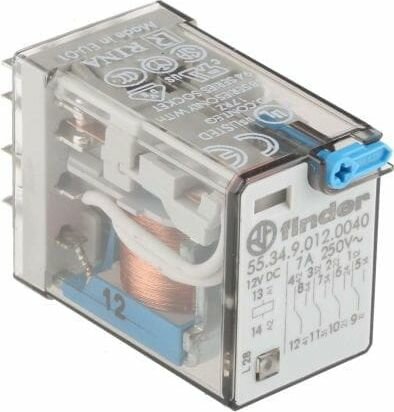 Реле FINDER 553000000000 Реле электромеханическое 4PDT 7A контакты AgNi Uобмотки 12В DC 1шт