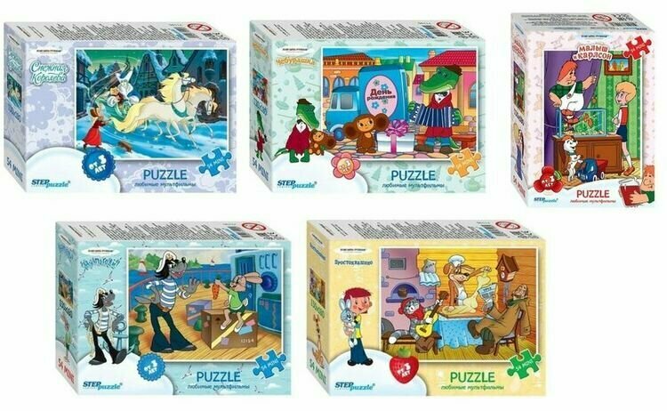 Пазлы Мини 54 деталей. Мультгерои-2 (Союзмультфильм, в ассорт.) 71196, (Степ Пазл)