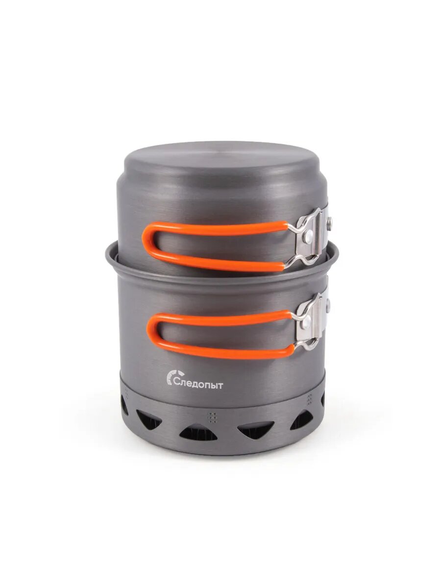 Набор посуды Следопыт "FORZA", анодированный алюминий, с радиатором, серый металлик, 260г
