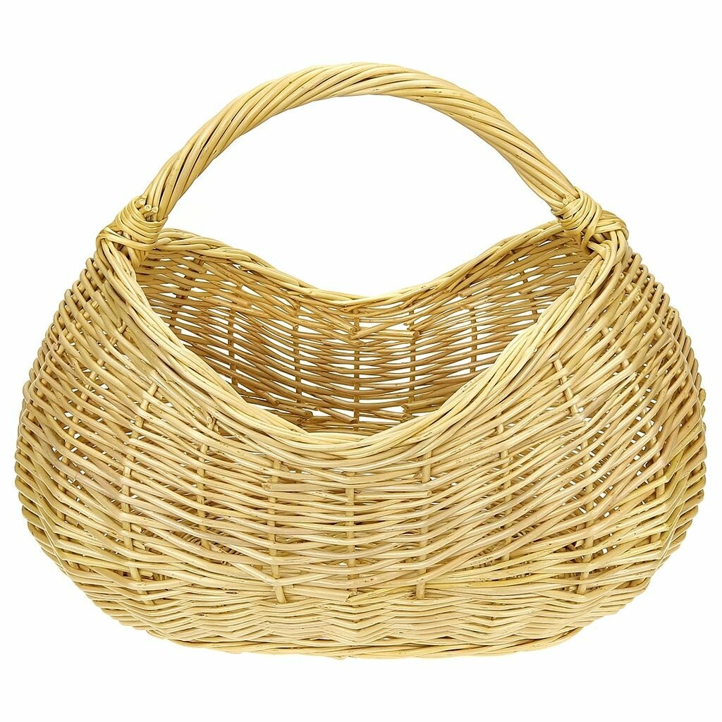 Корзина Вятская корзина плетеная "Урожай-1" 39х23 см, высота борта 16-24 см, высота с ручкой 32 см, овальная, лоза ручное плетение (ИНП22/1)