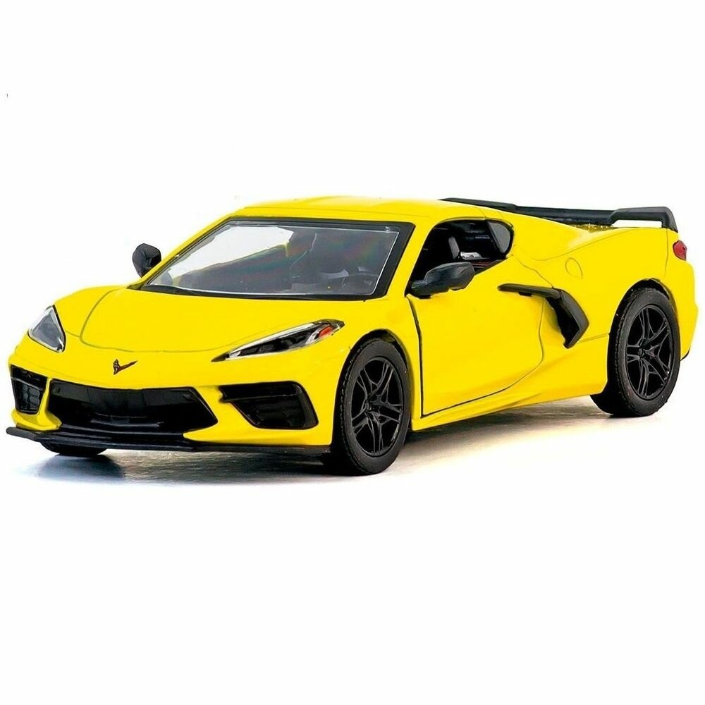 Модель машины Kinsmart "Corvette 2021", масштаб 1:36, желтая инерционная