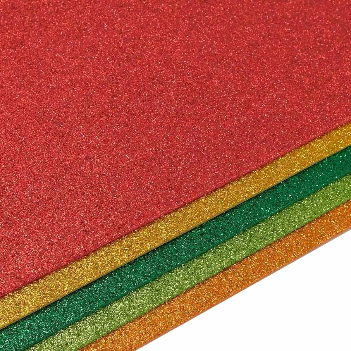 Фоамиран Astra&Craft "Ассорти 3", с глиттером, 20х30 см, 2 мм, 5 шт