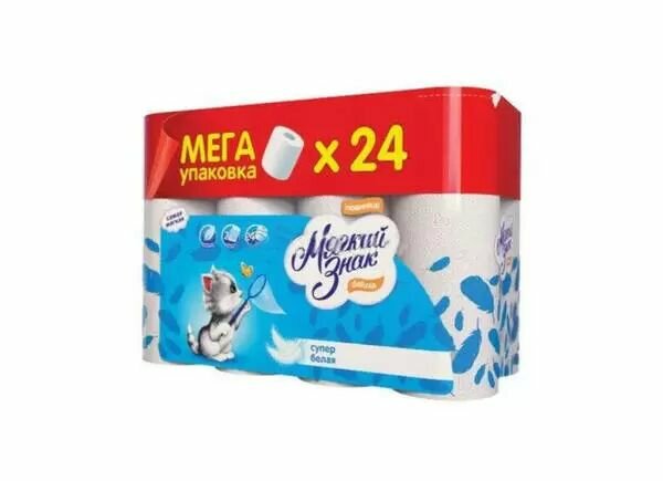 Туалетная бумага Мягкий знак "Comfort", 2 слоя, 24 рулона