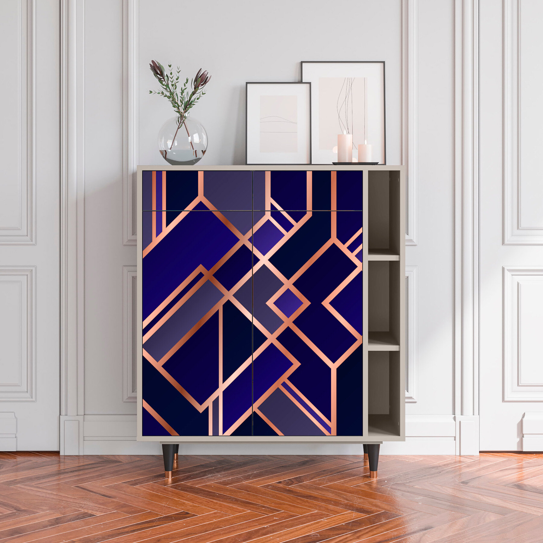 Комод - STORYZ - BS6 Aquamarine Getsby, Размер - 94 x 110 x 41 см, Цвет корпуса - , Сатин