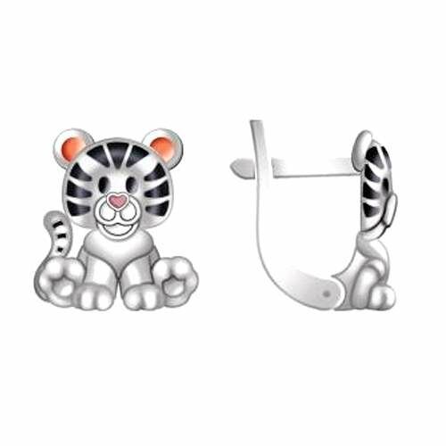 Серьги, серебро, 925 проба, эмаль