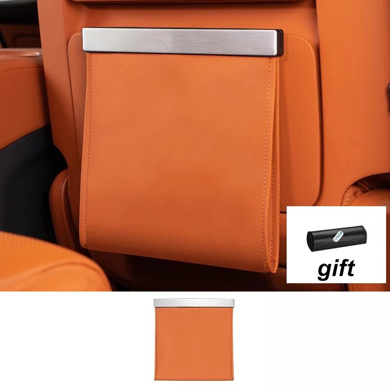 Задний мешок для мусора для Li Lixiang L7 L8 L9 2022 2023 2024, подвесной чехол на спинку кресла, сумка для хранения, аксессуары для интерьера Оранжевый
