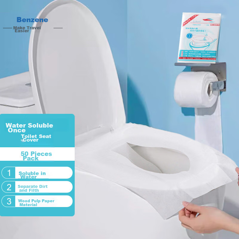 Banzheni Disposable Toilet Seat Cover, Travel Hotel Portable, Maternity, Extra Large, Thick, Dissolvable, Individually Wrapped