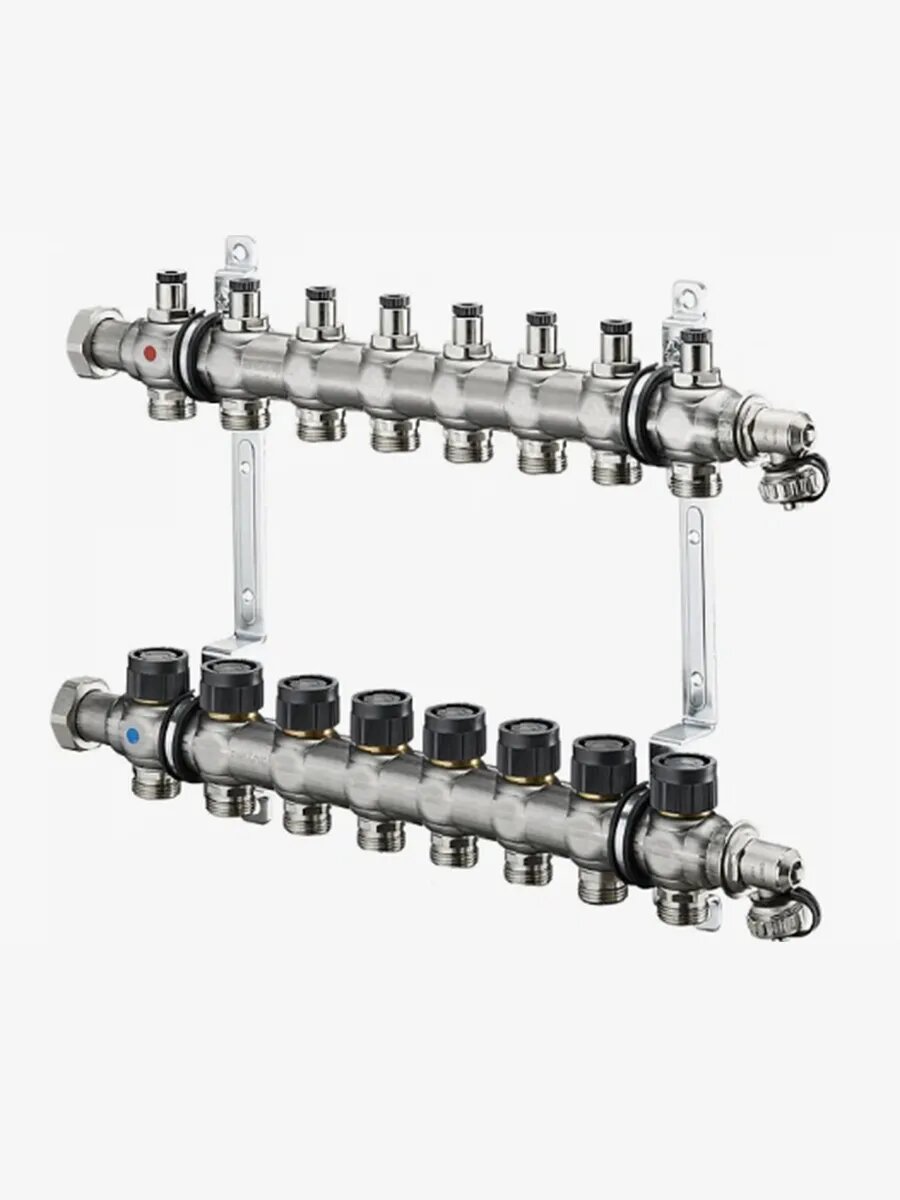 Гребенка Oventrop Multidis SF, для отопления и охлаждения, нержавеющая сталь, 8 отводов
