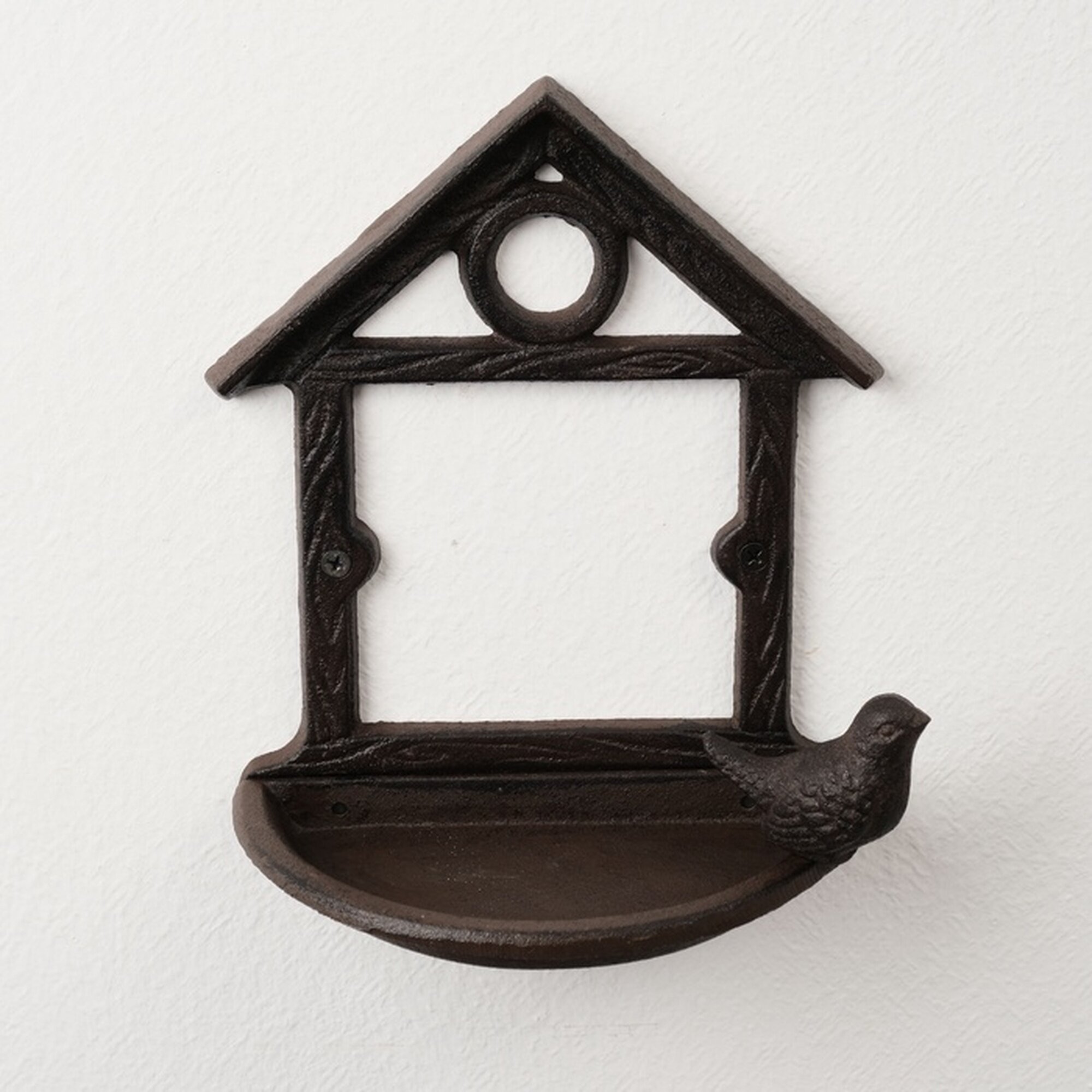 Фигурка-подставка для мелочей «Птичка у домика», чугун, настенный декор, 19.5×10.5×20 см