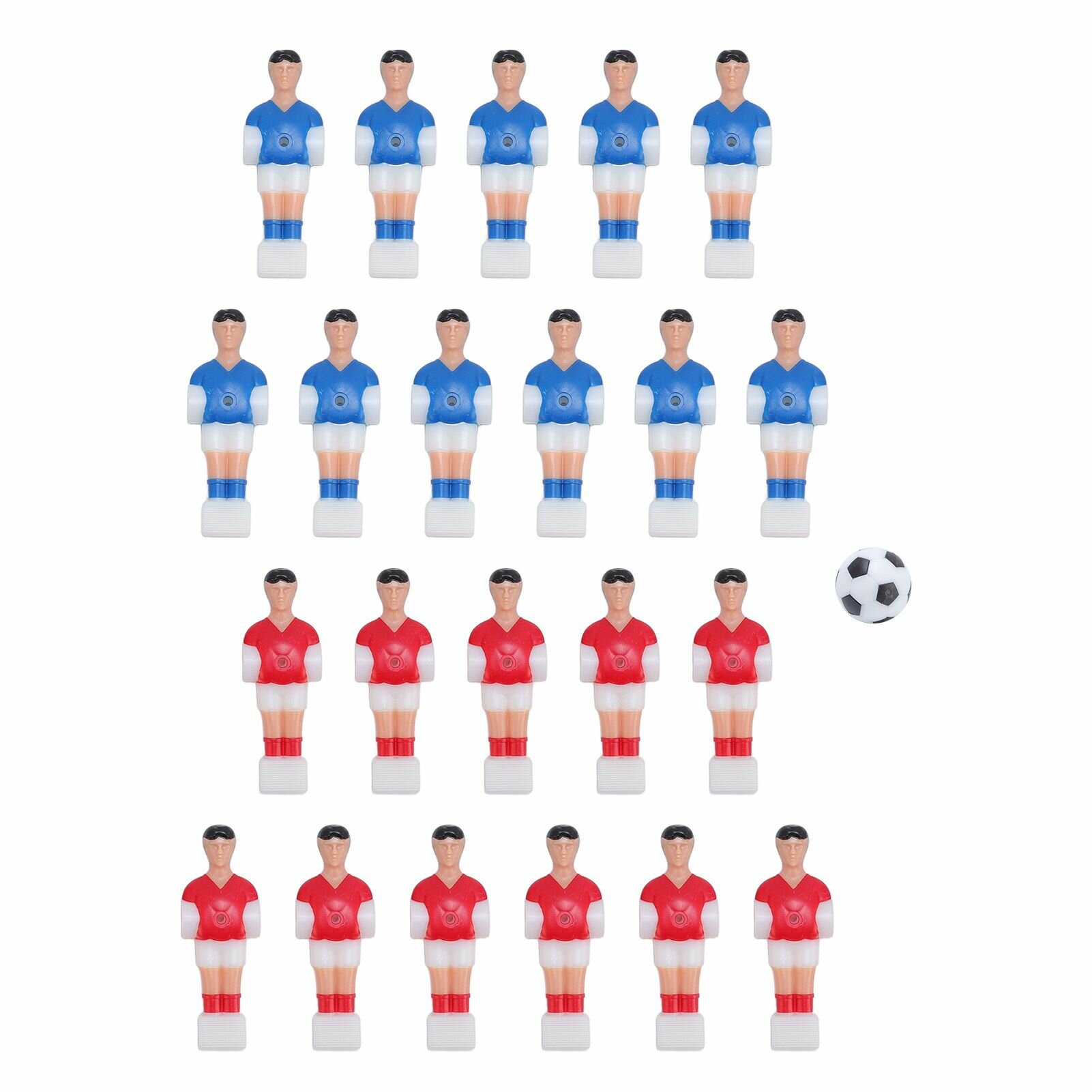 22 сменные фигурки игроков в настольный футбол красного и синего цветов с 32-миллиметровыми черно-белыми мячами для автомата 4824