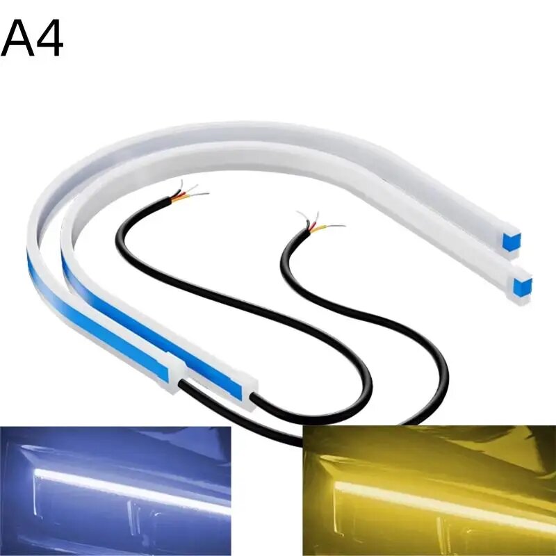 Комплект Из 2 Гибких Водонепроницаемых Светодиодных Лент ДХО Длиной 30 См, Универсальные Автомобильные Указатели Поворота