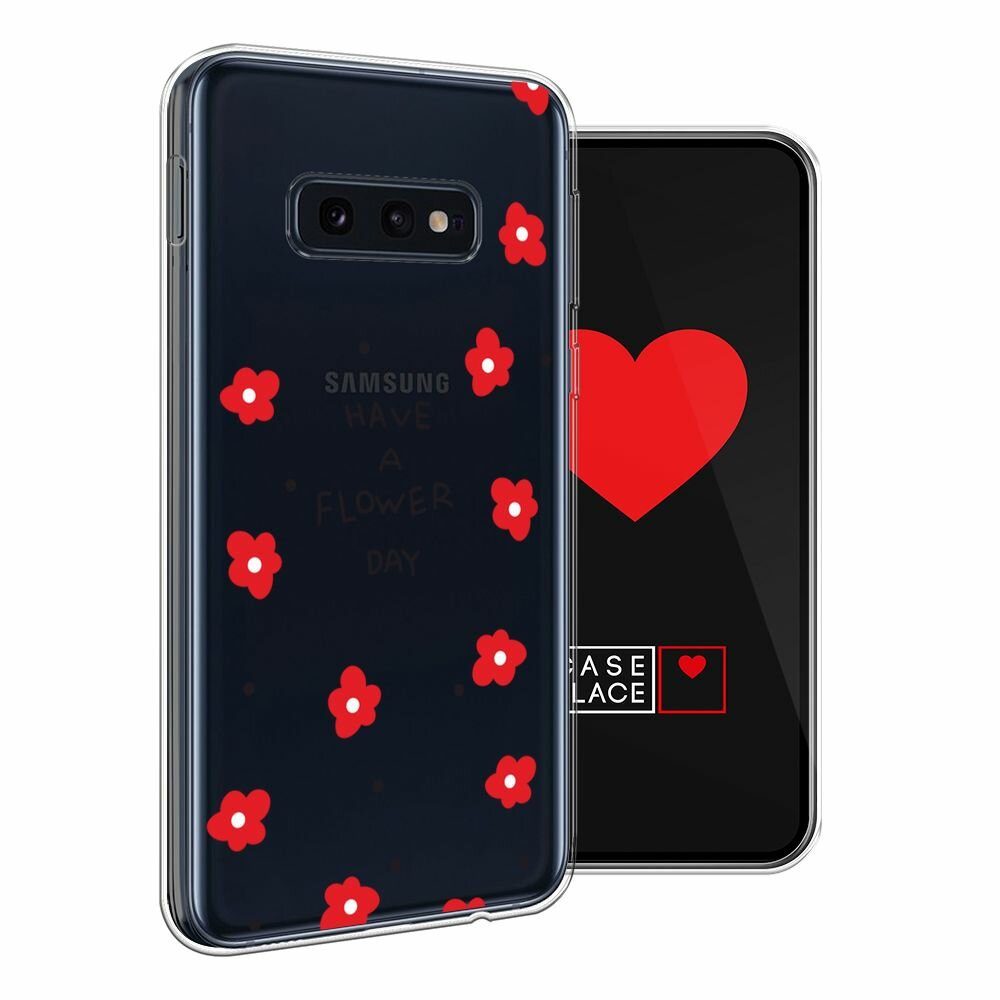 Чехол на Samsung Galaxy S10E / Самсунг Галакси S10E с принтом "Have a flower day 2", прозрачный — фото 1
