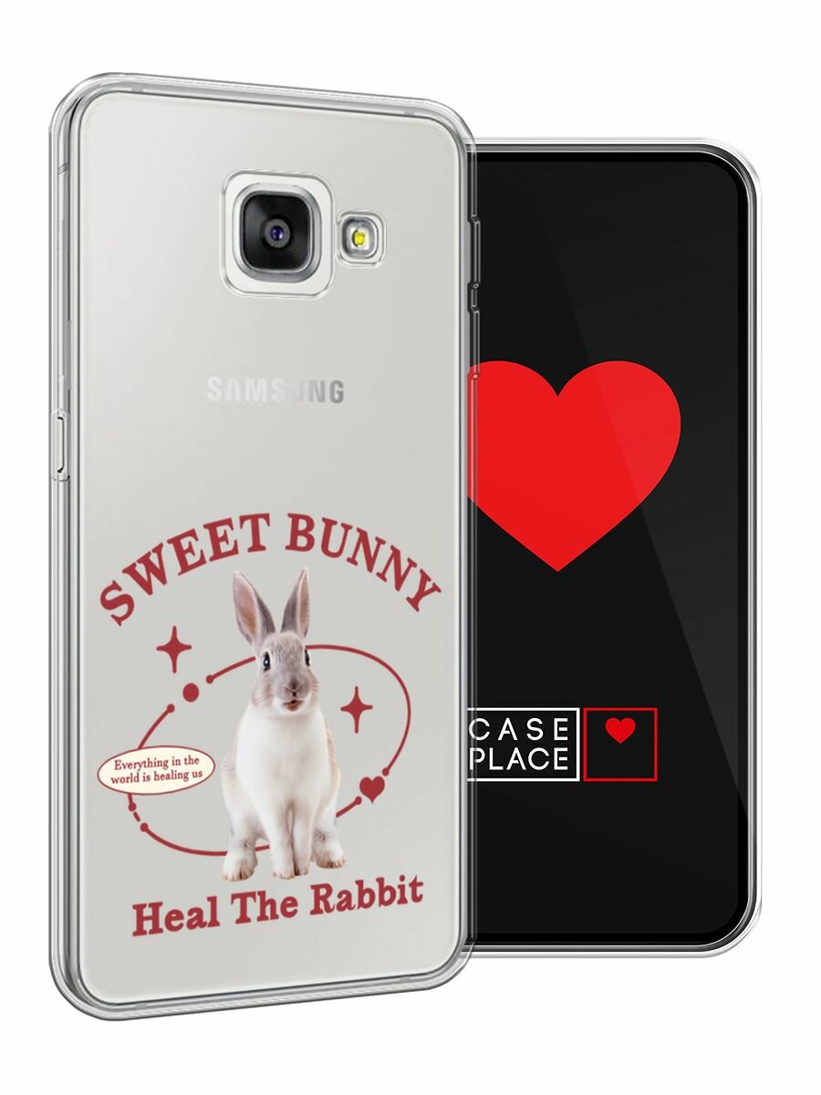 Чехол на Samsung Galaxy A3 2016 / Самсунг Галакси А3 2016 с принтом "Heal the rabbit", прозрачный — фото 1