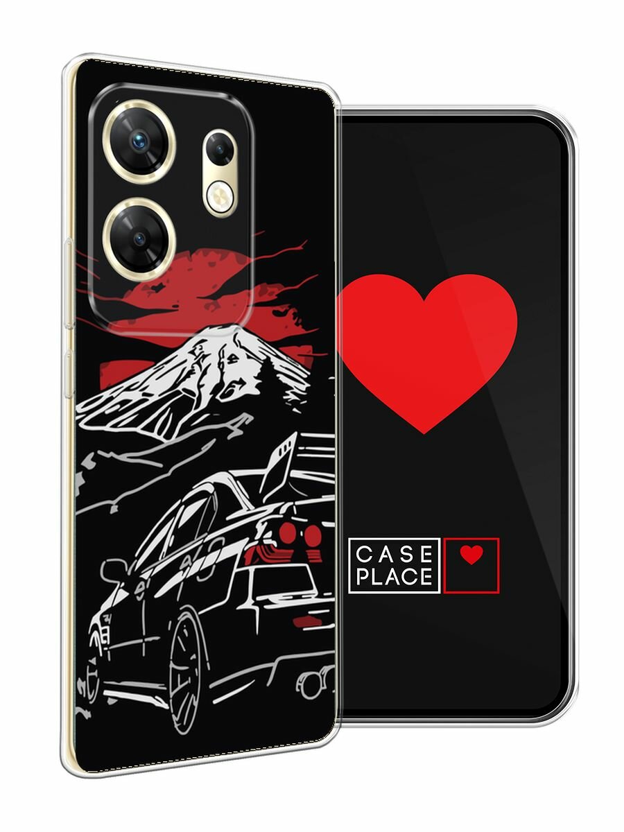 Чехол на Infinix Zero 30 4G / Инфиникс Зеро 30 4G с принтом "Машина в горах JDM" — фото 1