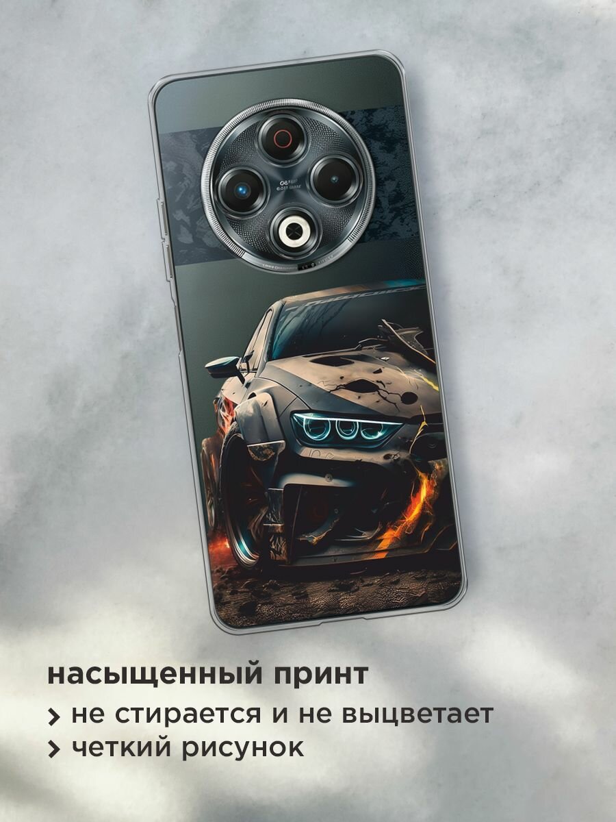 Чехол на Tecno Spark 30 / Текно Спарк 30 с принтом "На износ", прозрачный — фото 1