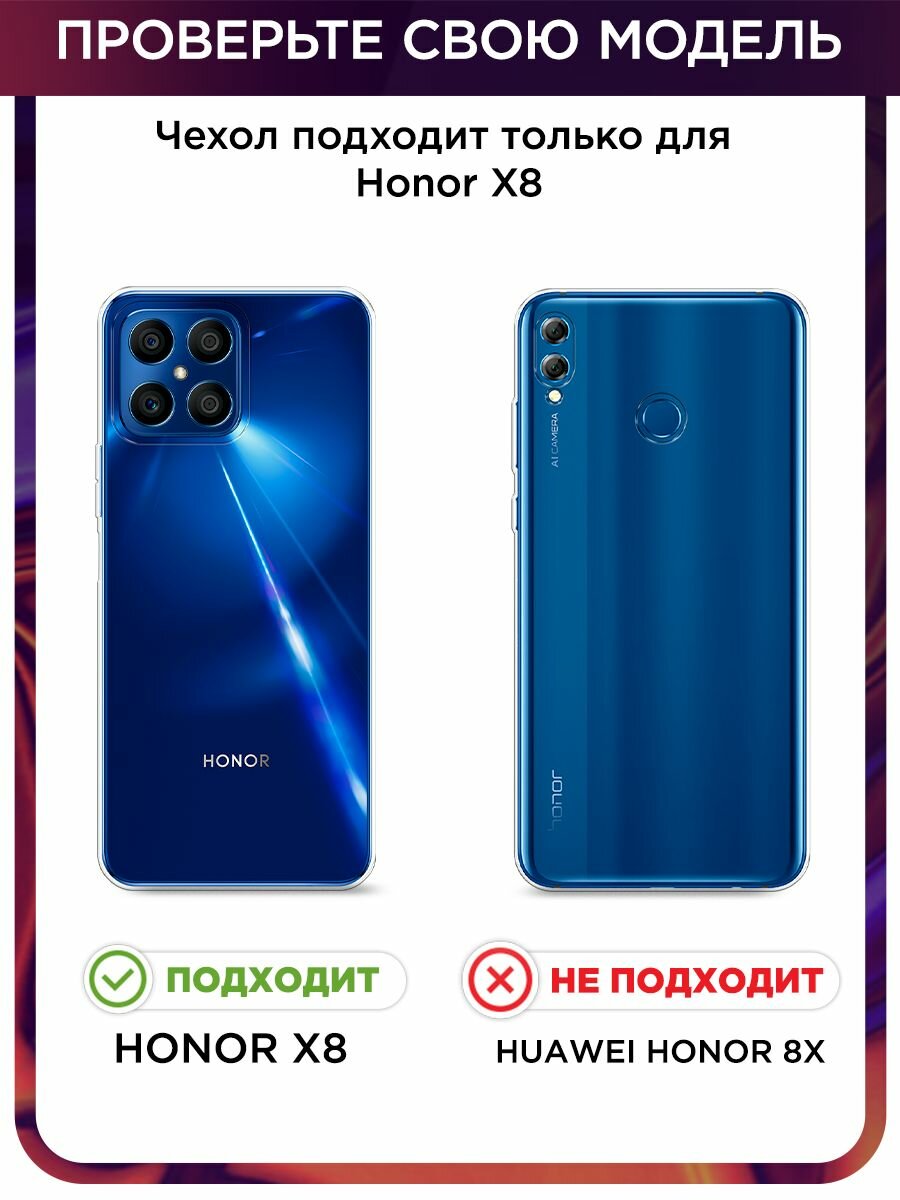 Силиконовый чехол на Honor X8 / Хуавей X8 с принтом "Police logo" — фото 1