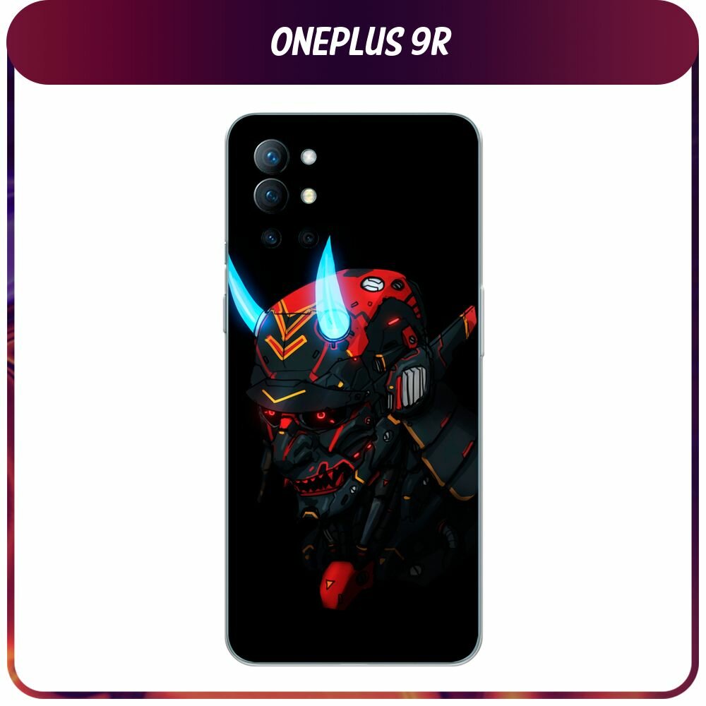 Чехол на OnePlus 9R / ВанПлас 9R с принтом "Неоновый самурай"