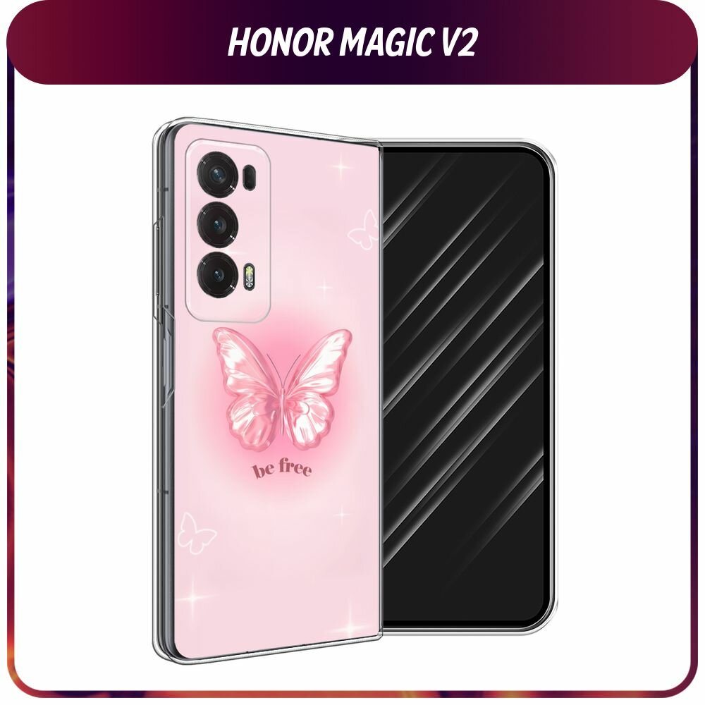 Чехол на Honor Magic V2 / Хонор Меджик V2 с принтом "Be free butterfly 1"