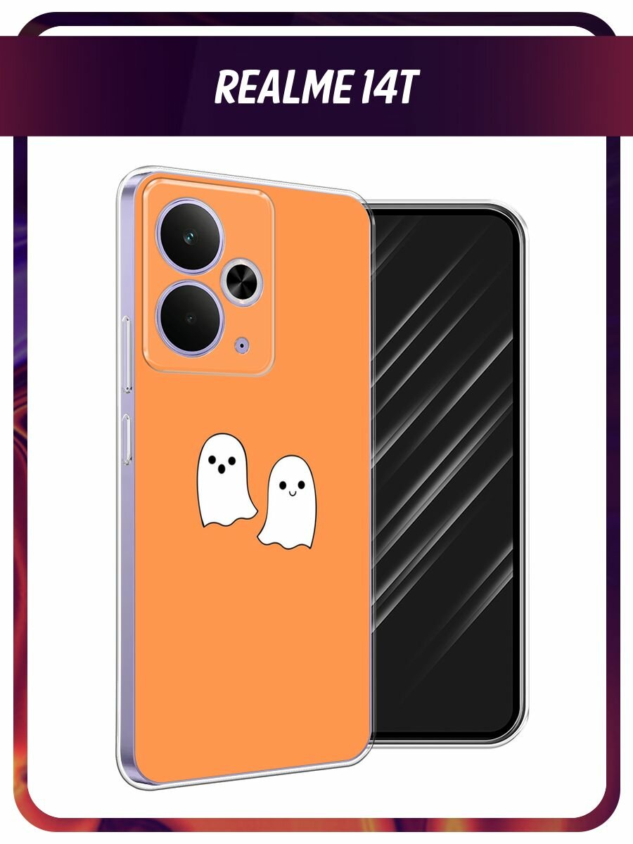 Силиконовый чехол на Realme 14T / Реалми 14Т с принтом Cute ghosts