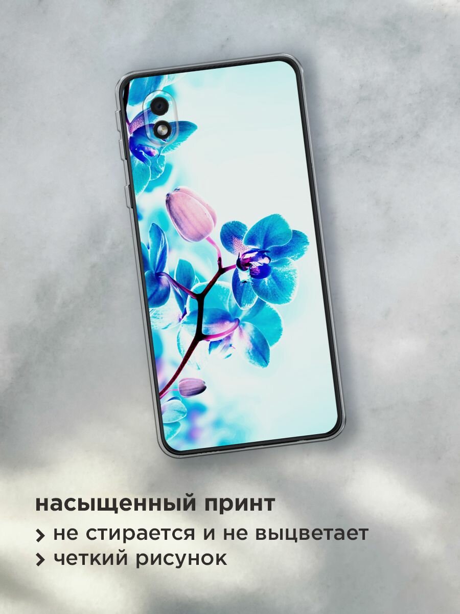 Чехол на Samsung Galaxy A01 Core / Самсунг Галакси А01 Core с принтом "Голубая орхидея" — фото 1