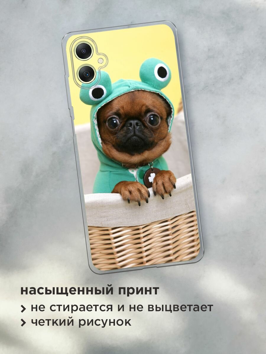 Чехол на Samsung Galaxy A06 / Самсунг Галакси А06 с принтом "Собачка в шапке лягушки" — фото 1