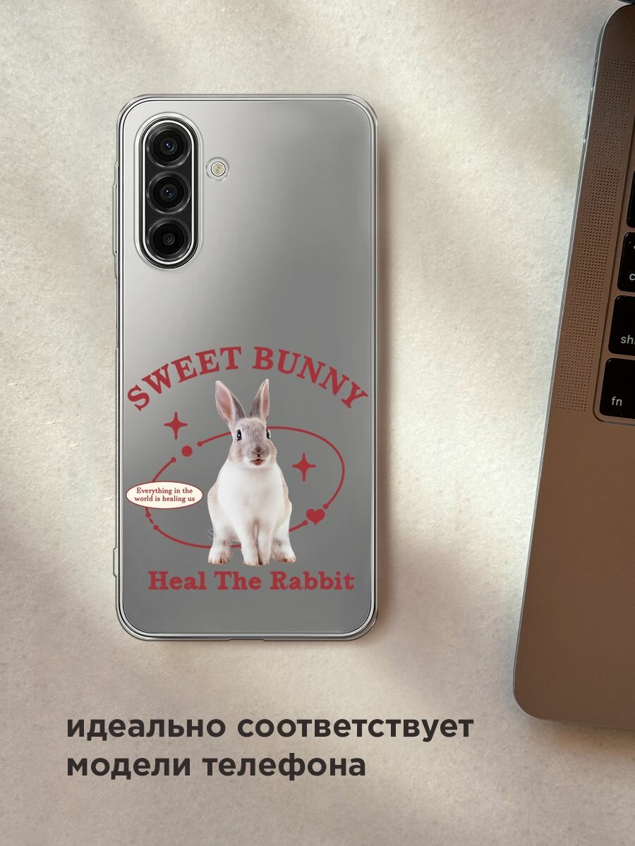 Чехол на Samsung Galaxy A17 / Самсунг А17 с принтом "Heal the rabbit", прозрачный — фото 1
