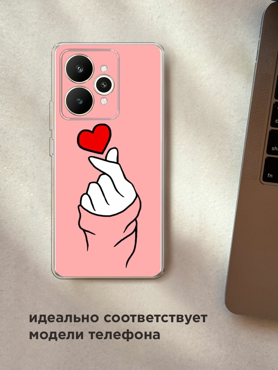 Силиконовый чехол на Realme 15 / Реалми 15 с принтом "Милое сердечко" — фото 1