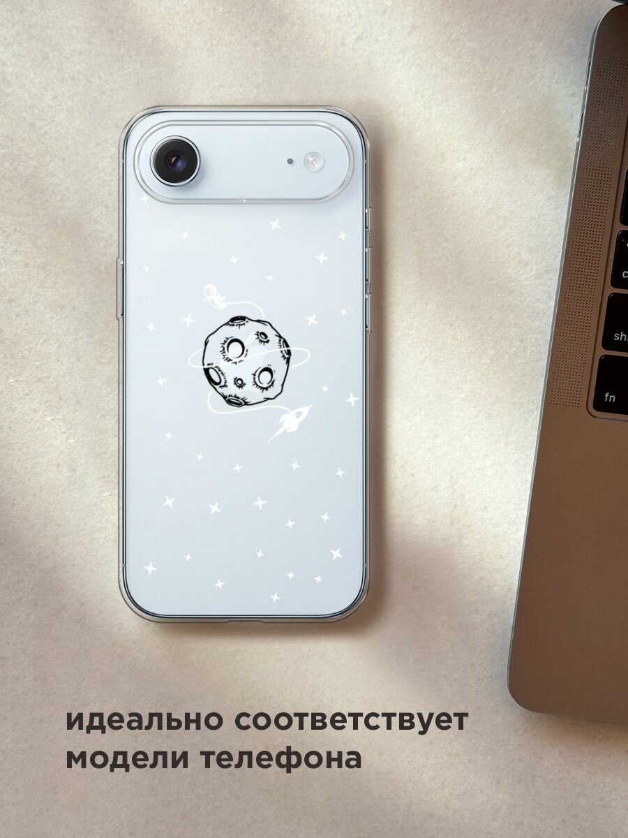 Чехол на Apple iPhone Air / Айфон Айр с принтом "Полет вокруг луны", прозрачный — фото 1