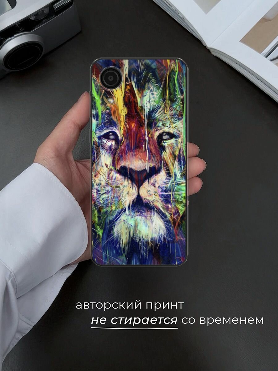 Чехол на Samsung Galaxy A03 Core / Самсунг Галакси А03 Core с принтом "Лев арт 6" — фото 1