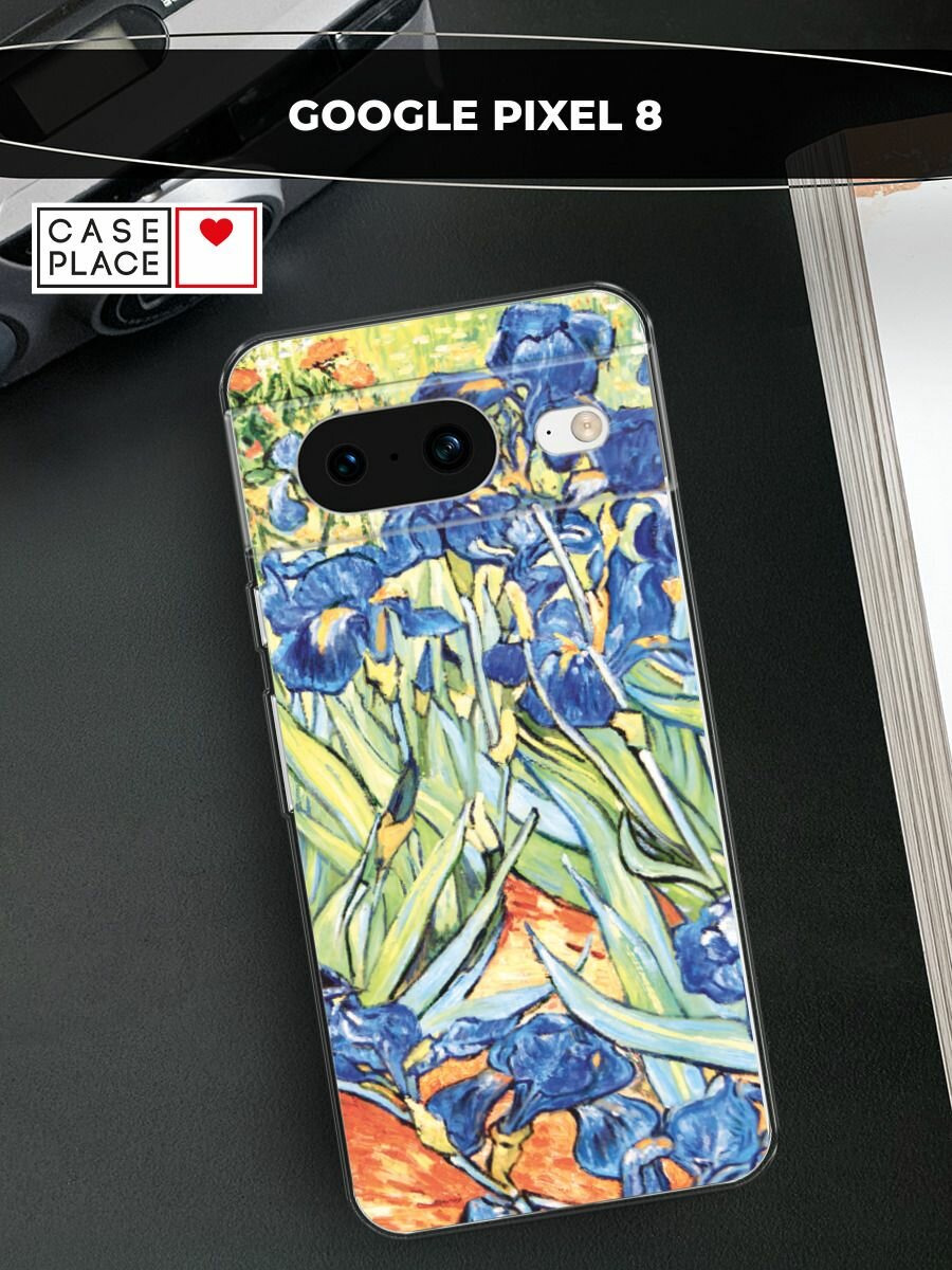 Чехол на Google Pixel 8 / Гугл Пиксель 8 с принтом "Ирисы Ван Гог"