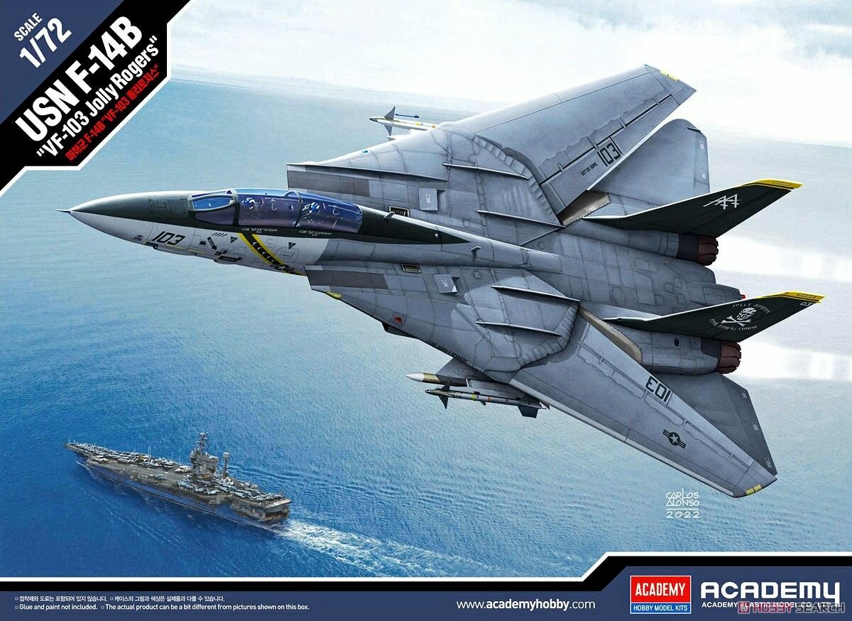 ACADEMY Хобби 12578 1/72 USN F-14B Tomcat VF-103 Jolly Rogers (Пластиковая модель) модель самолёта