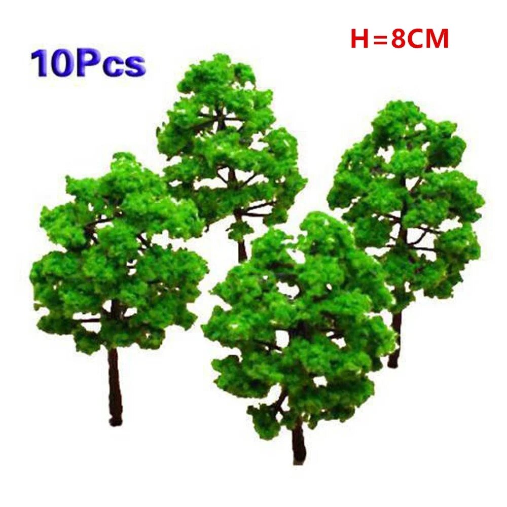 Мини деревья пластиковые, 10 шт, H=8CM, Цвет: 32