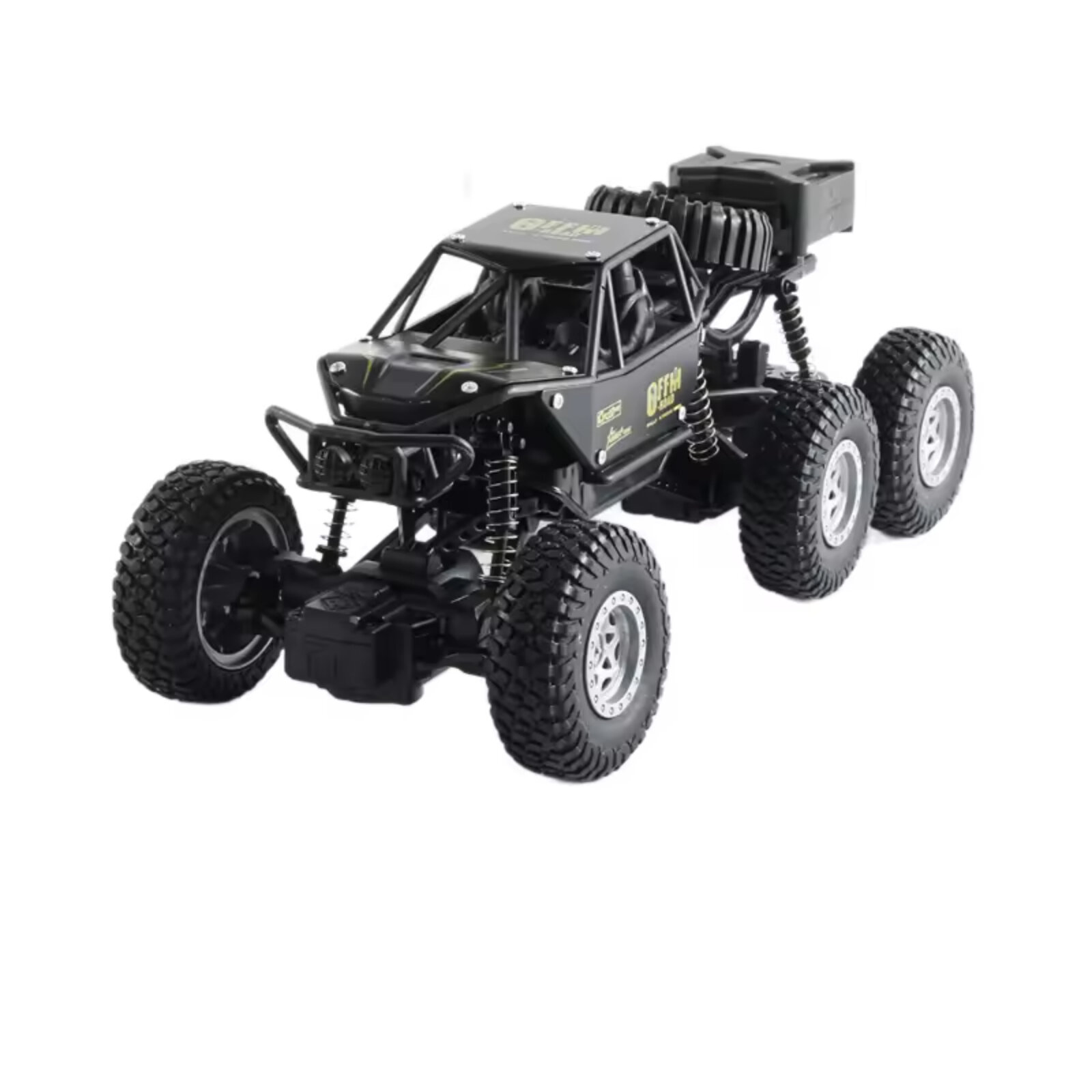 Гигантский сплавовый радиоуправляемый внедорожный шестиколесный четырехдвигательный клинкер монстр-трак, размер корпуса 28*12*11.5см, батарея для корпуса литиевая, подходит для возраста 8 лет и старше, угол подъема <45 градусов, рулевое управление <30