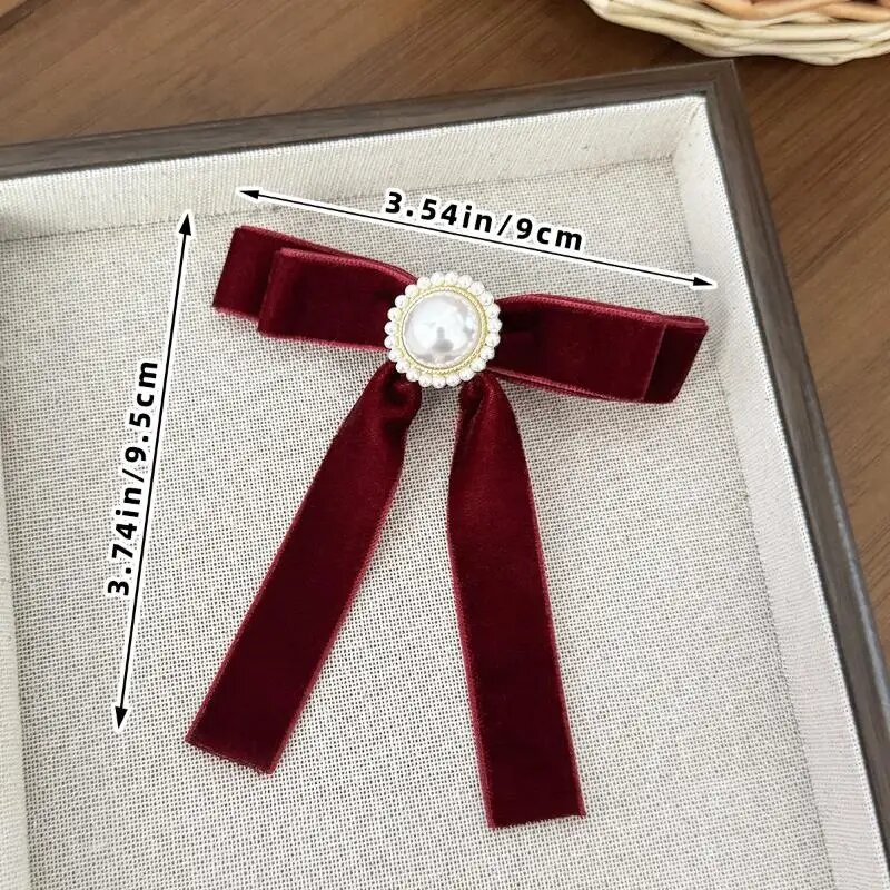 SAFENH Бархатная заколка для волос с бантом бордового цвета A3