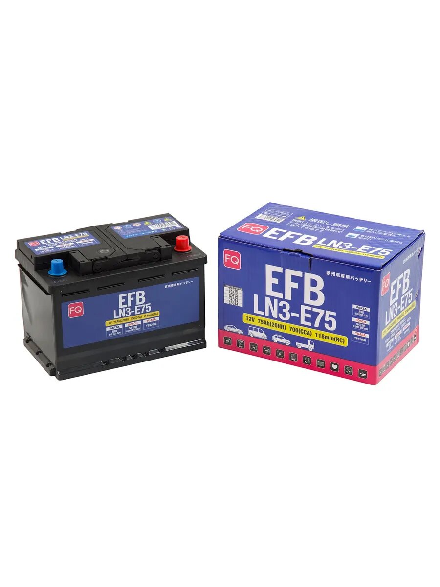 Аккумулятор FQ EFB LN3-E75 12V 75Ач обр. пол.