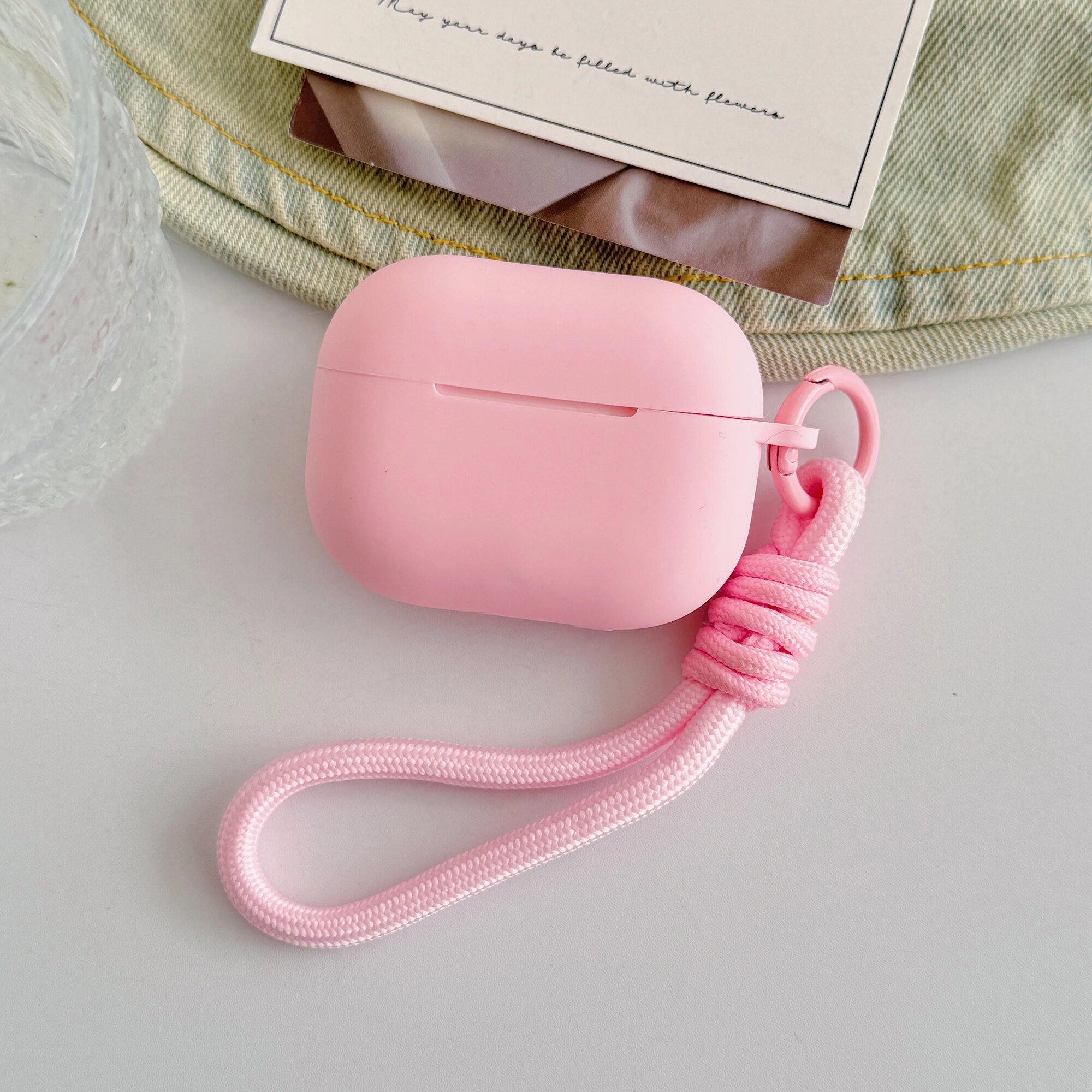 Розовый чехол для AirPods Freebuds SE 2 из силикона