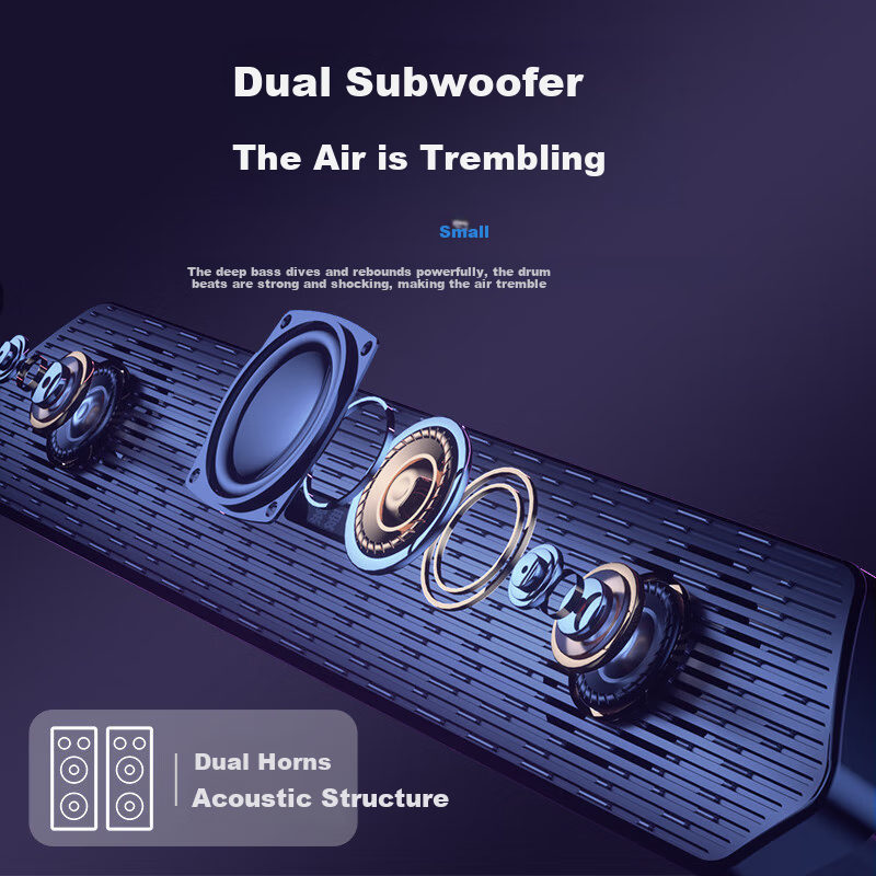 Soaiy A15 проводной Bluetooth компьютерная колонка с сабвуфером для настольных игр и мультимедиа Цвет：A15 проводной